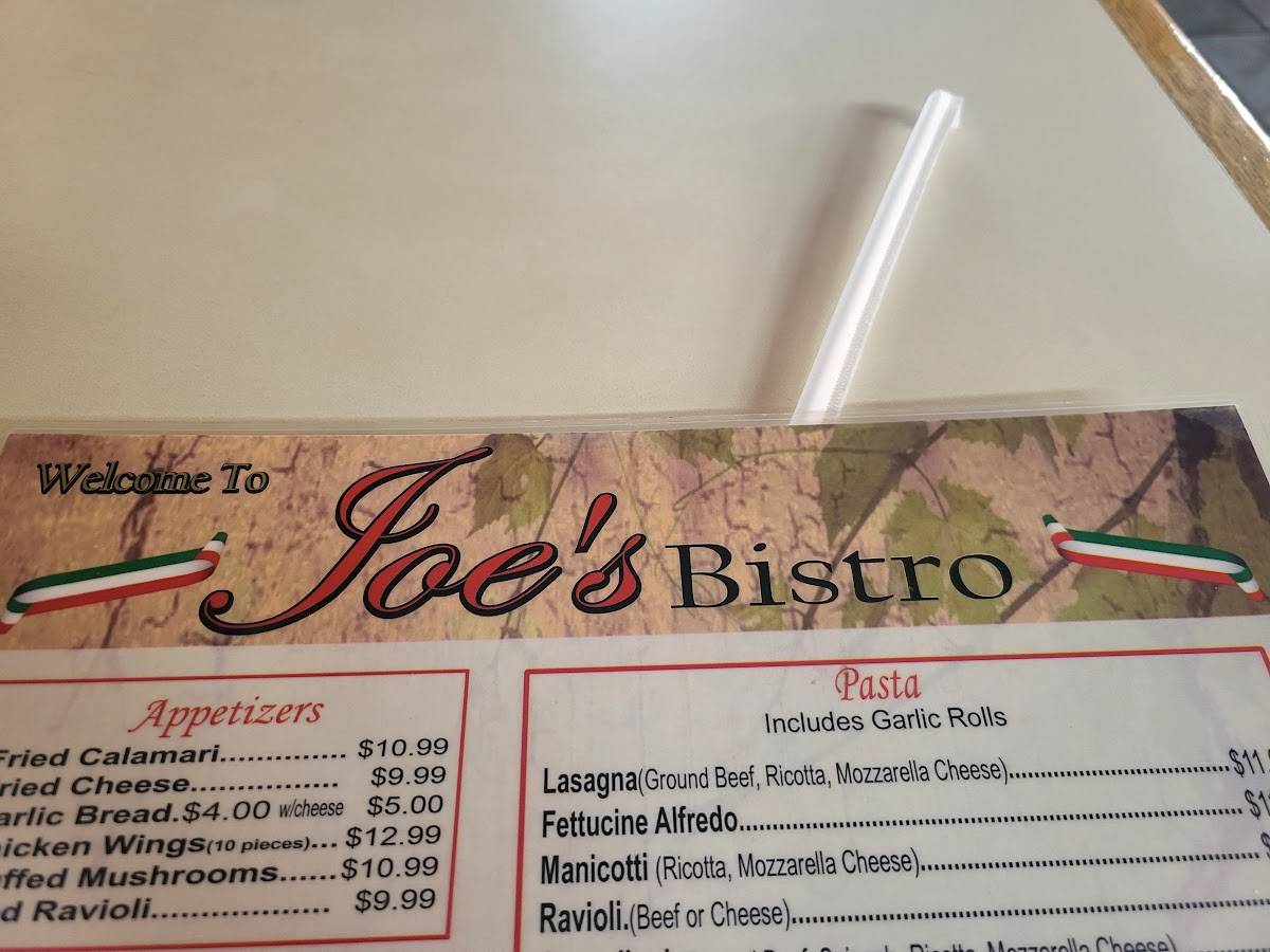 Menu at Joe's Italian Bistro restaurant, Big Spring, FM700