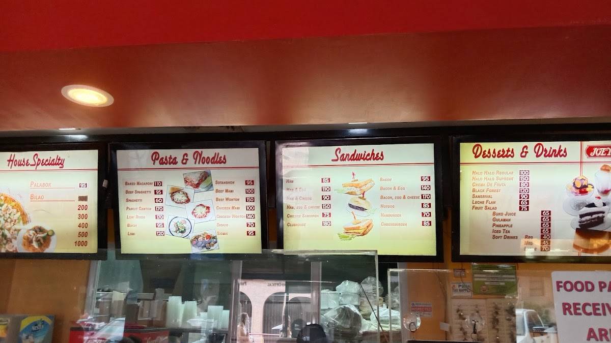 Menu at Joey's Restaurant Café, Cabanatuan City, 39 General Luna Street