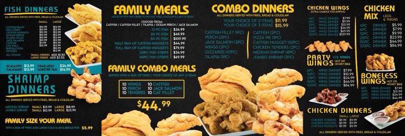 Menu at Sharks Fish & Chicken restaurant, Joliet