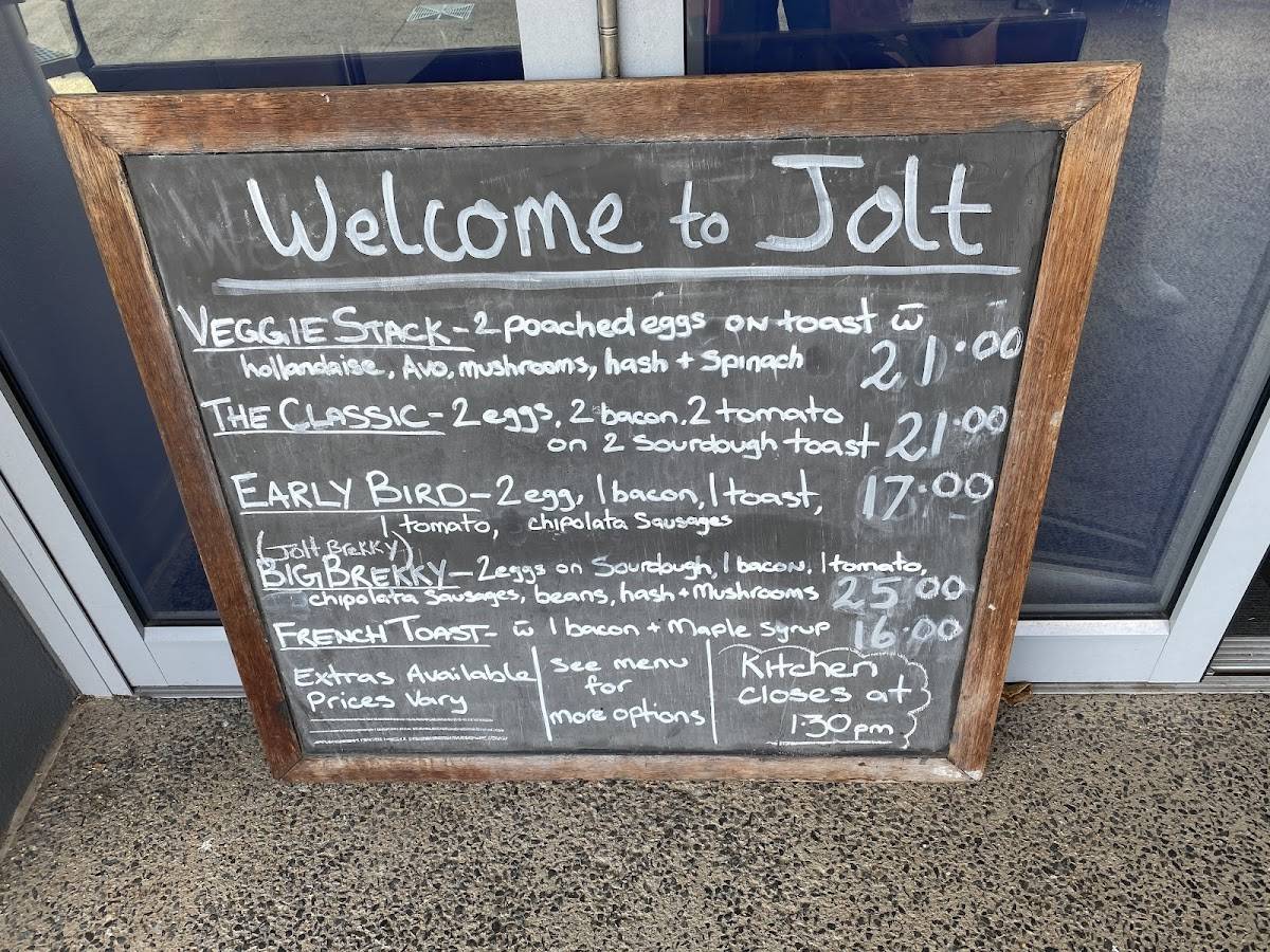 Menu at Jolt Bakery Cafe Yeppoon, Yeppoon