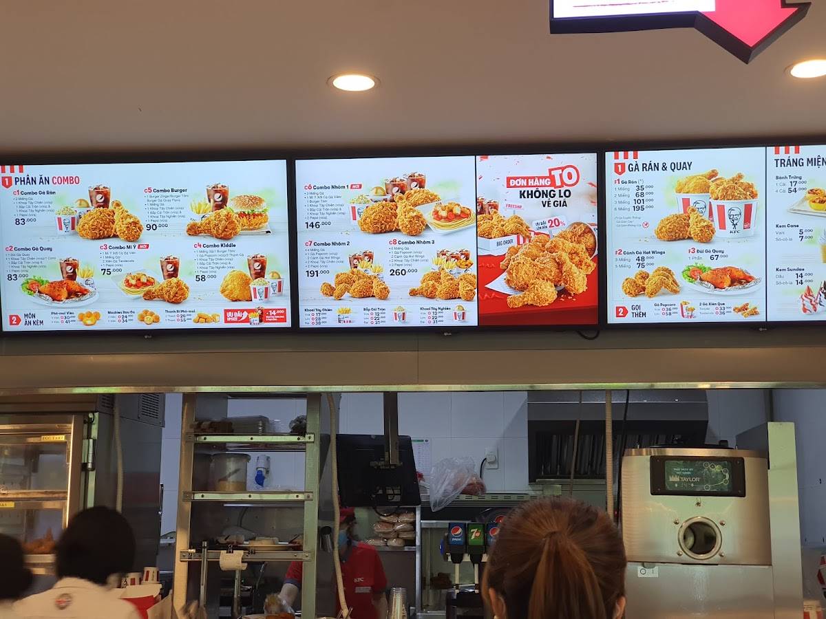 Menu at KFC Aeon Mall Long Bien restaurant, Hanoi