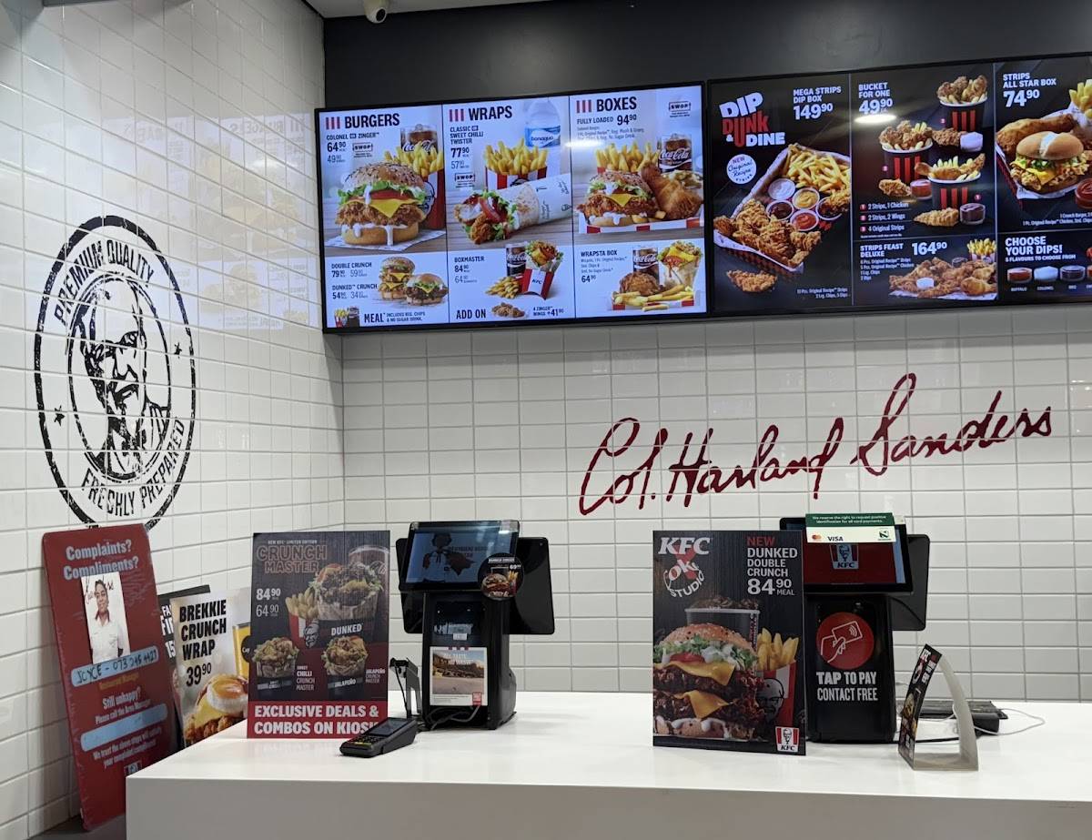 Menu at KFC Florida Road restaurant, Durban