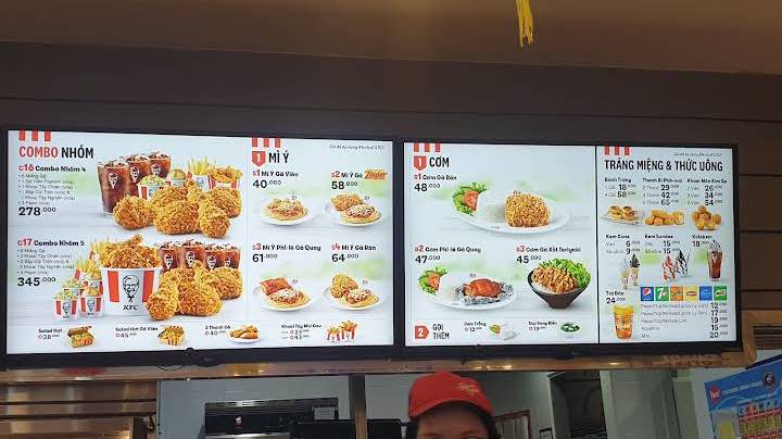 Menu at KFC Lê Lai restaurant, Ho Chi Minh City, 78 Đ. Lê Lai