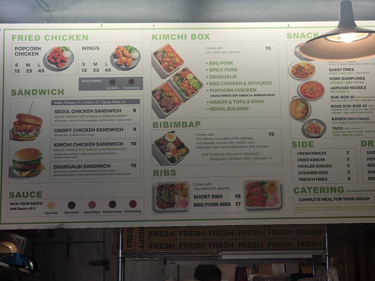 Carta del restaurante KIMCHI BOX, Tacoma