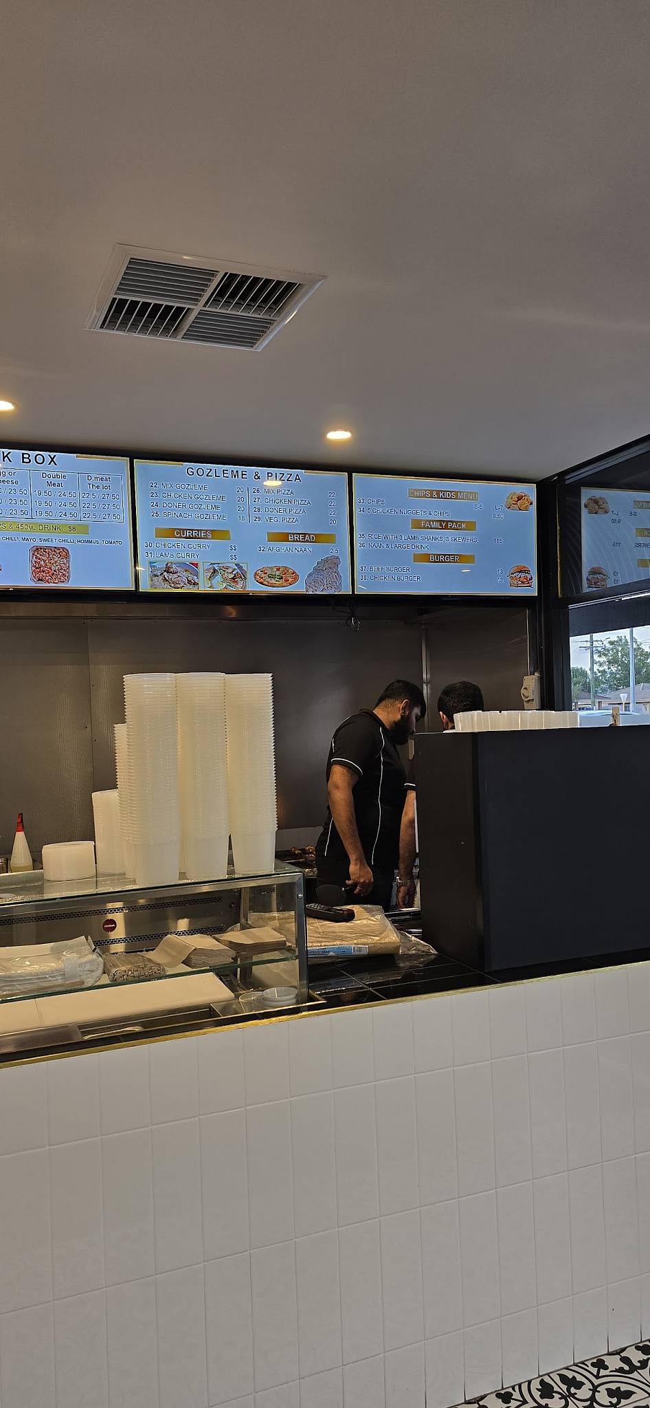 Menu at Kabul Cafe, Beechboro