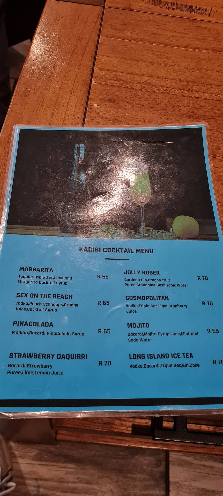Menu at Kadisi Restaurant at Blyde Canyon, A Forever Resort, Matibidi