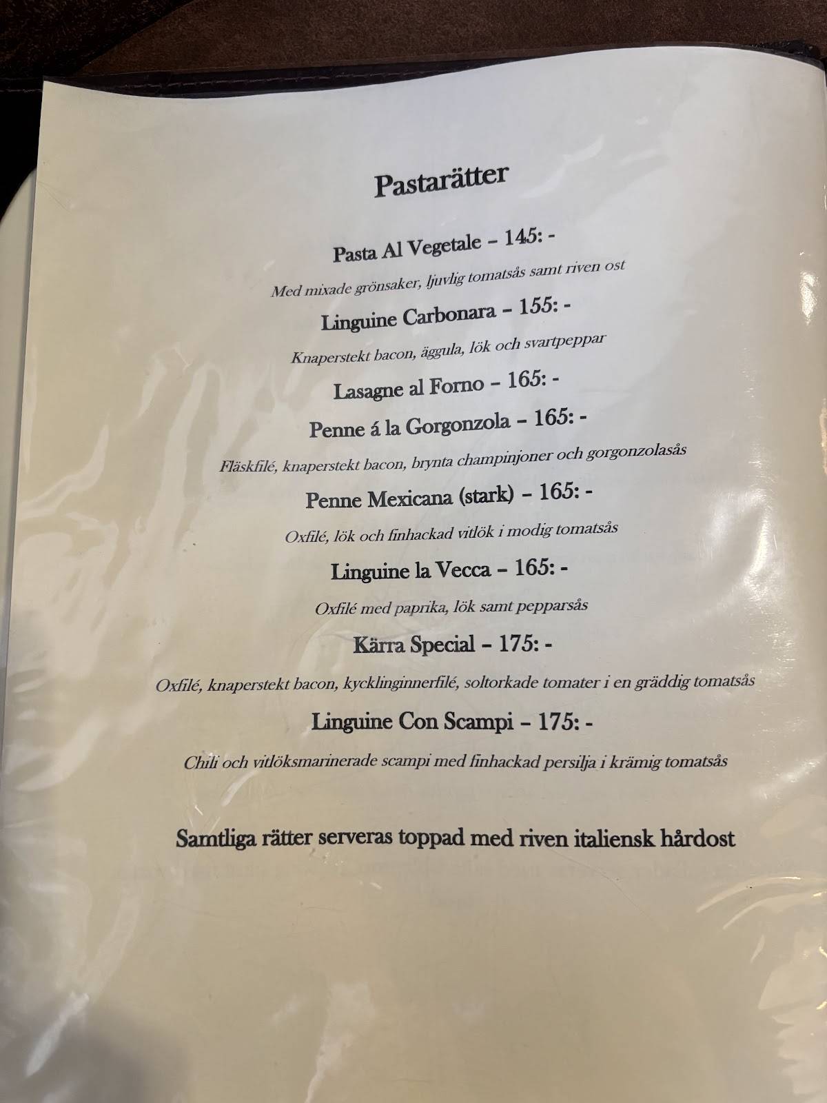 Menu at Kärra Kök & Bar, Gothenburg, Kärra centrum 15