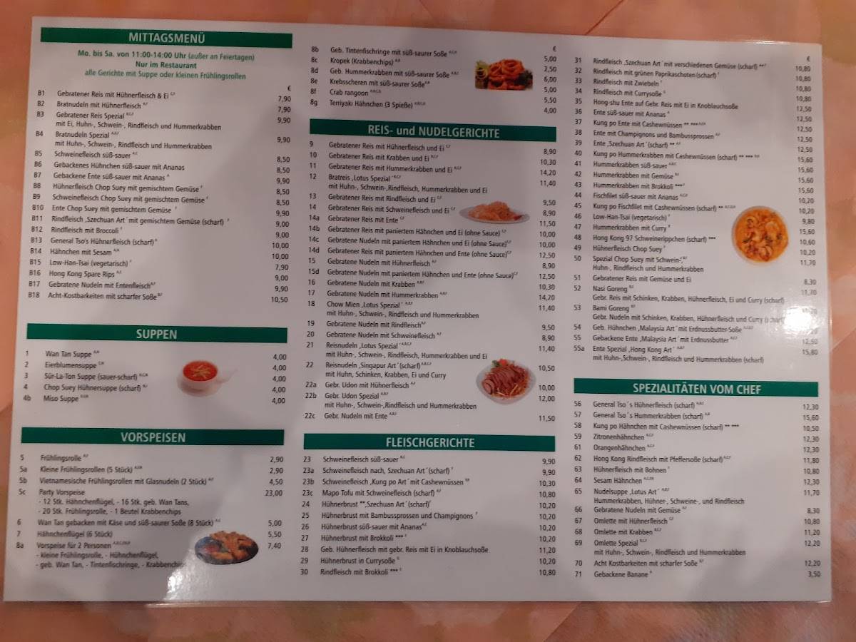 Menu at Hong Kong 97 restaurant, Ramstein-Miesenbach