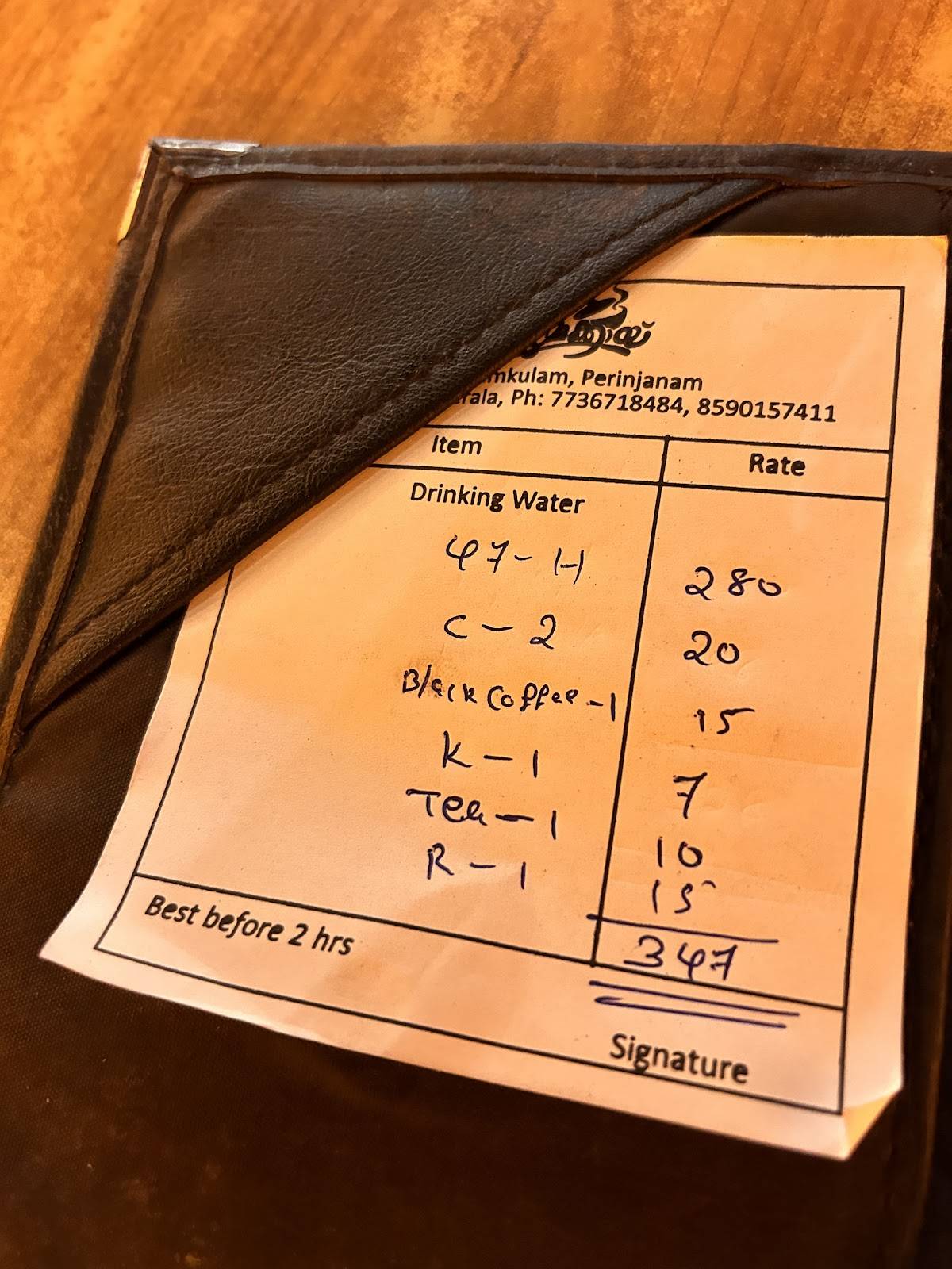 Menu at Kallummakkai Live Kitchen, Perinjanam