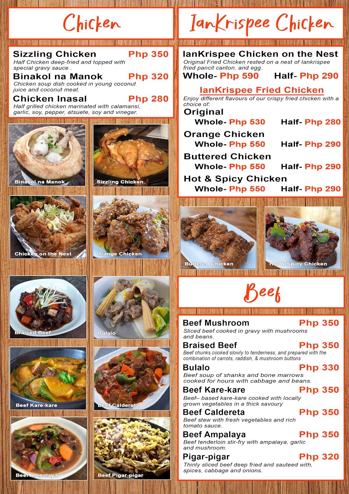 Menu at Kamalig Garden Grill & Restaurant, Laoag City
