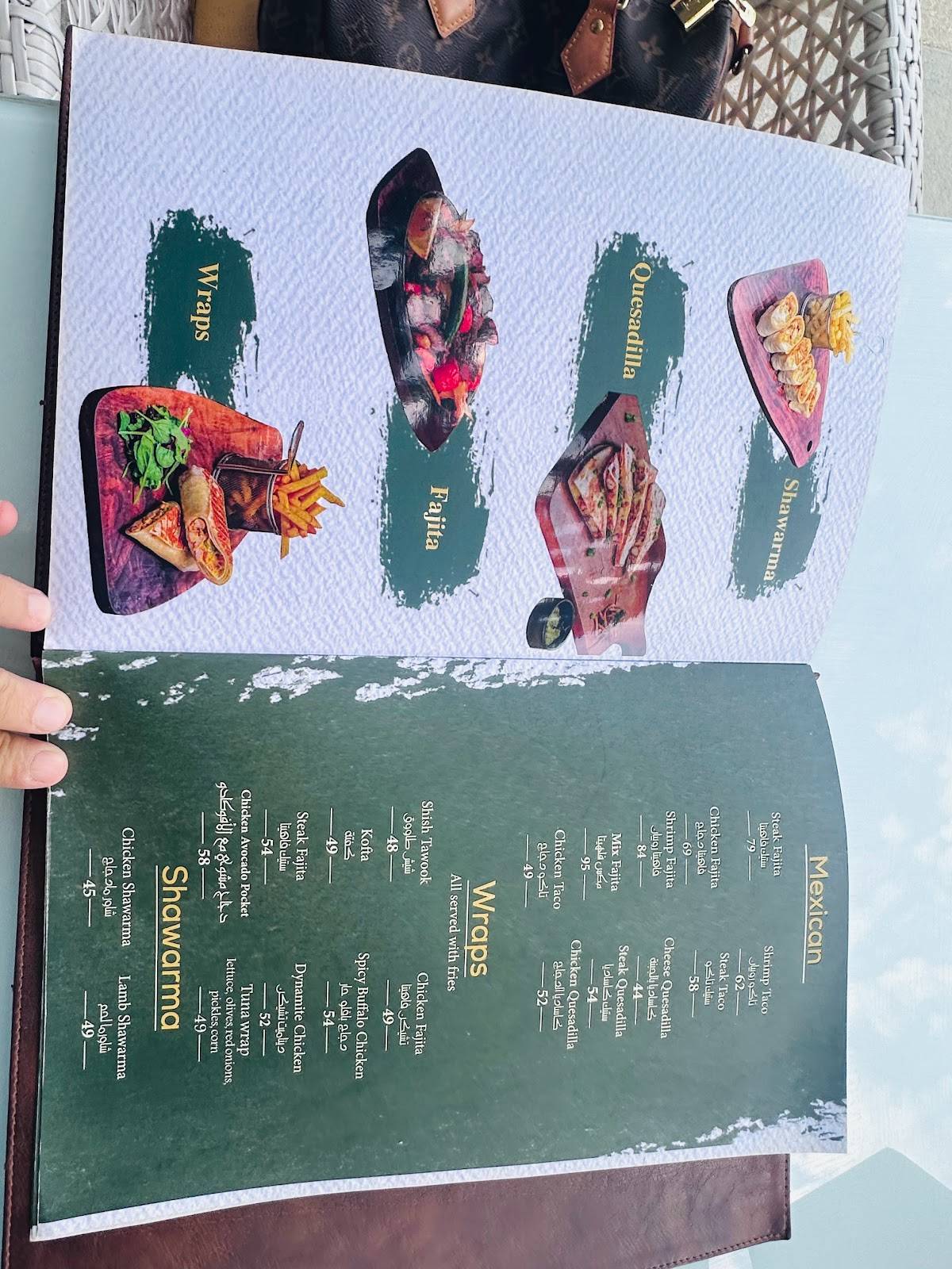 Menu at Kana Lounge cafe, Dubai