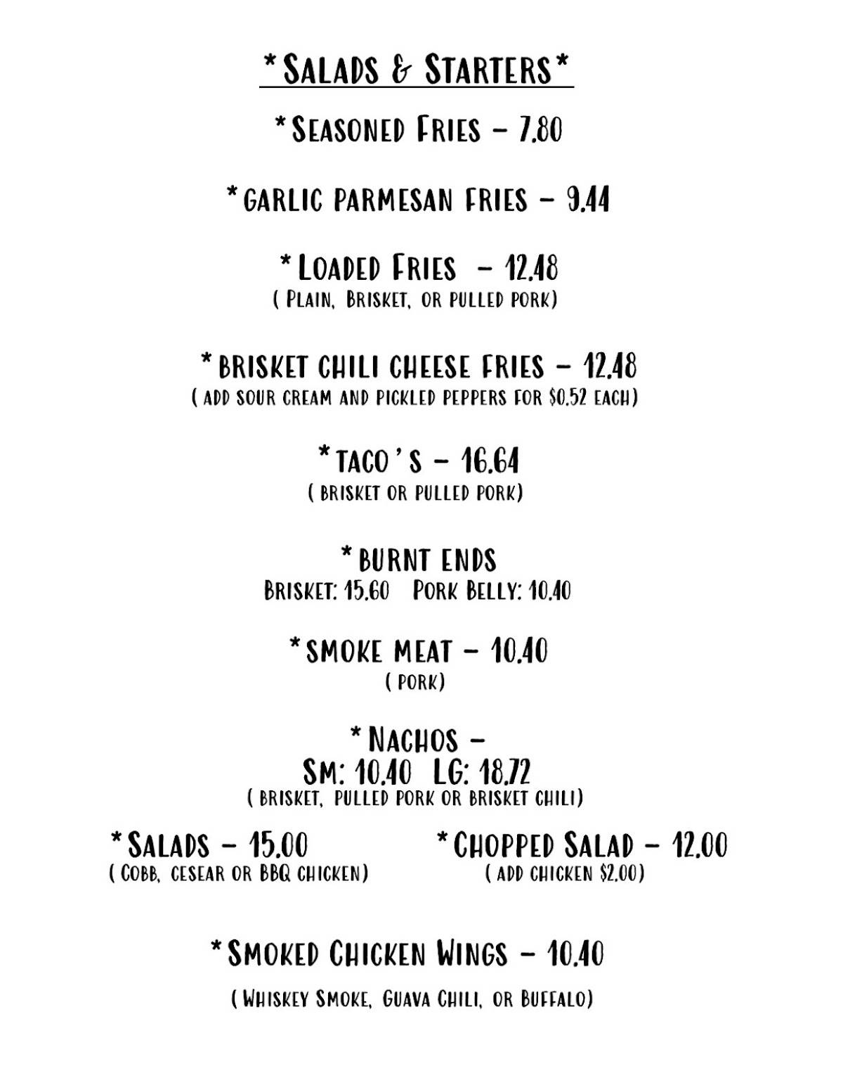 Menu at Whiskey Smoke 808 restaurant, Kaneohe