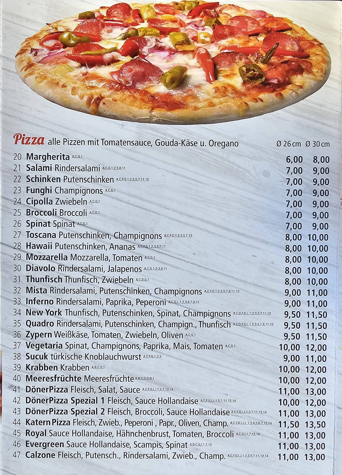 Carta de comida rápida Katern Grill, Wuppertal