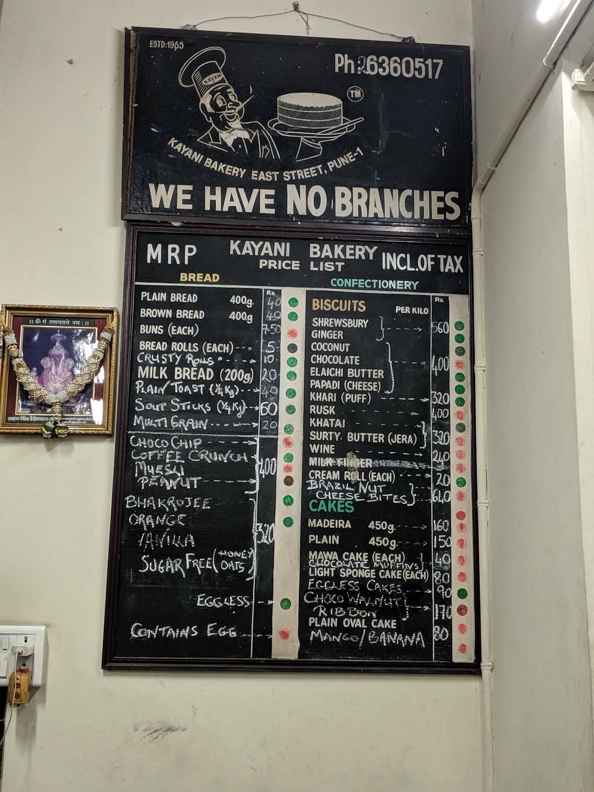 Menu at Kayani Bakery, Pune, 6