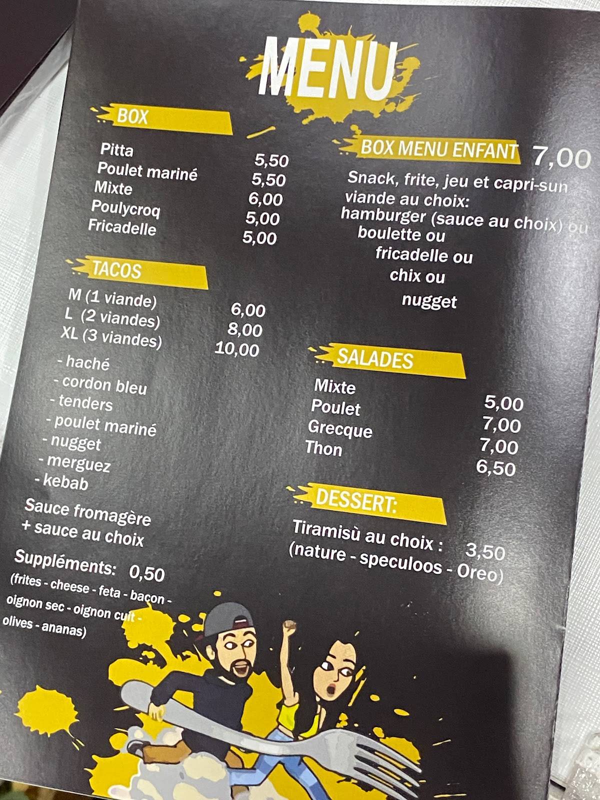 Menu at Kb Food, Charleroi