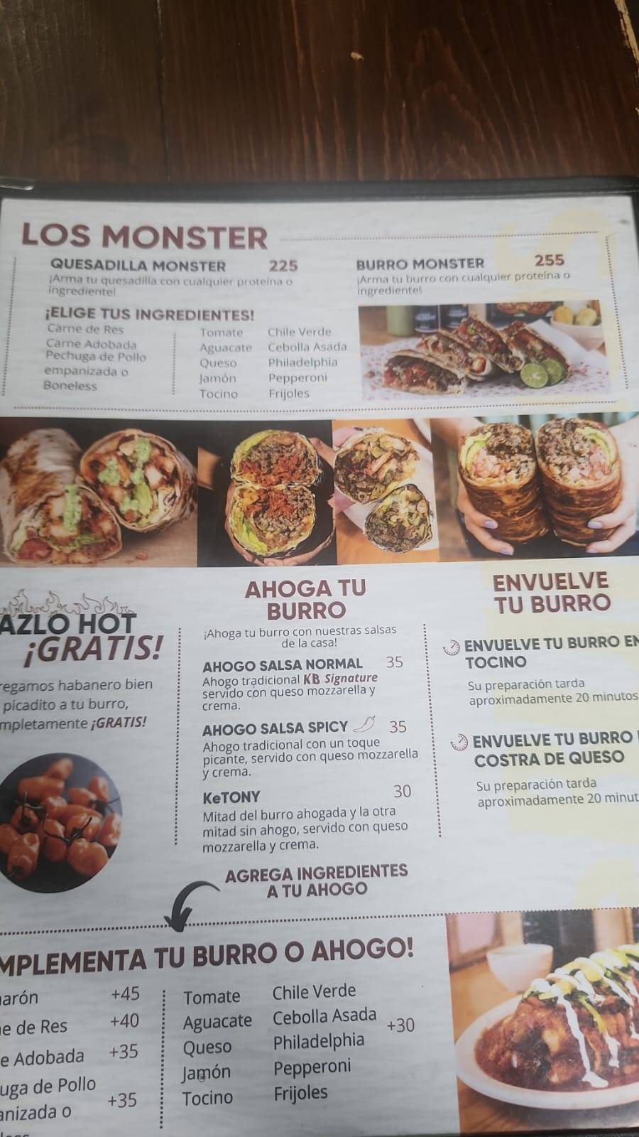 Menu at KeBurros ( Americana ) restaurant, Guadalajara