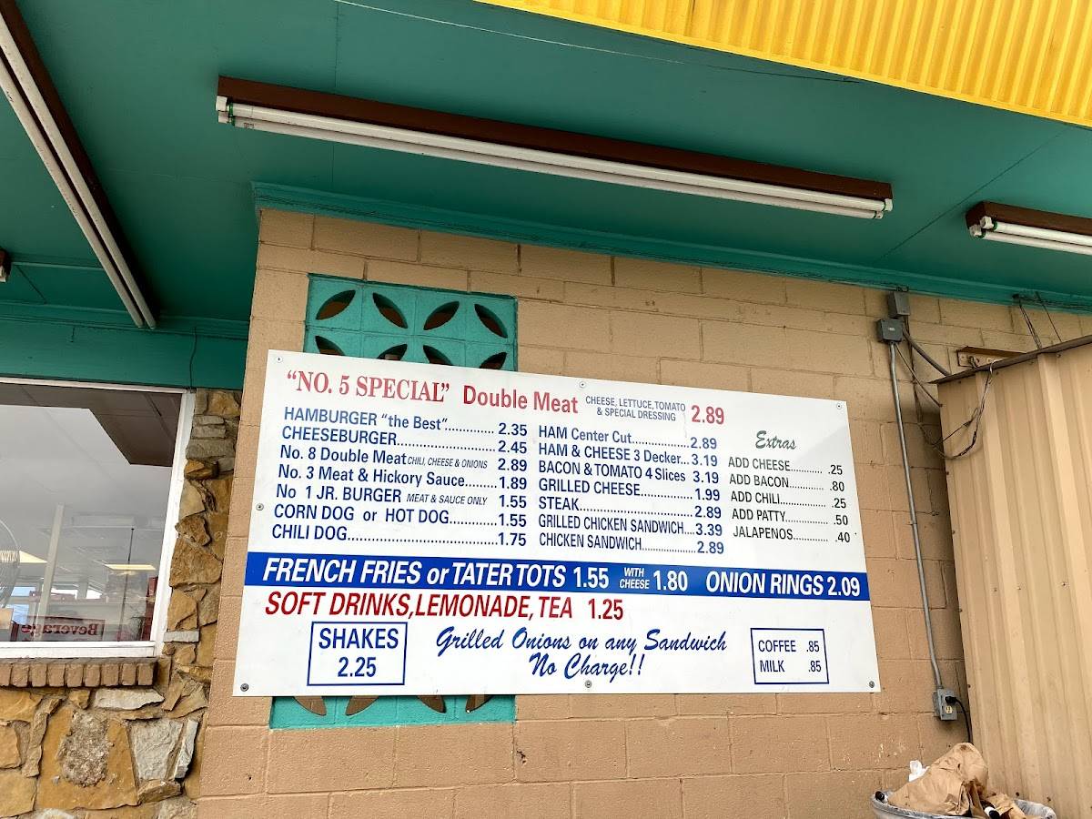 Menu at Keller's Drive-In restaurant, Dallas, Harry Hines Blvd