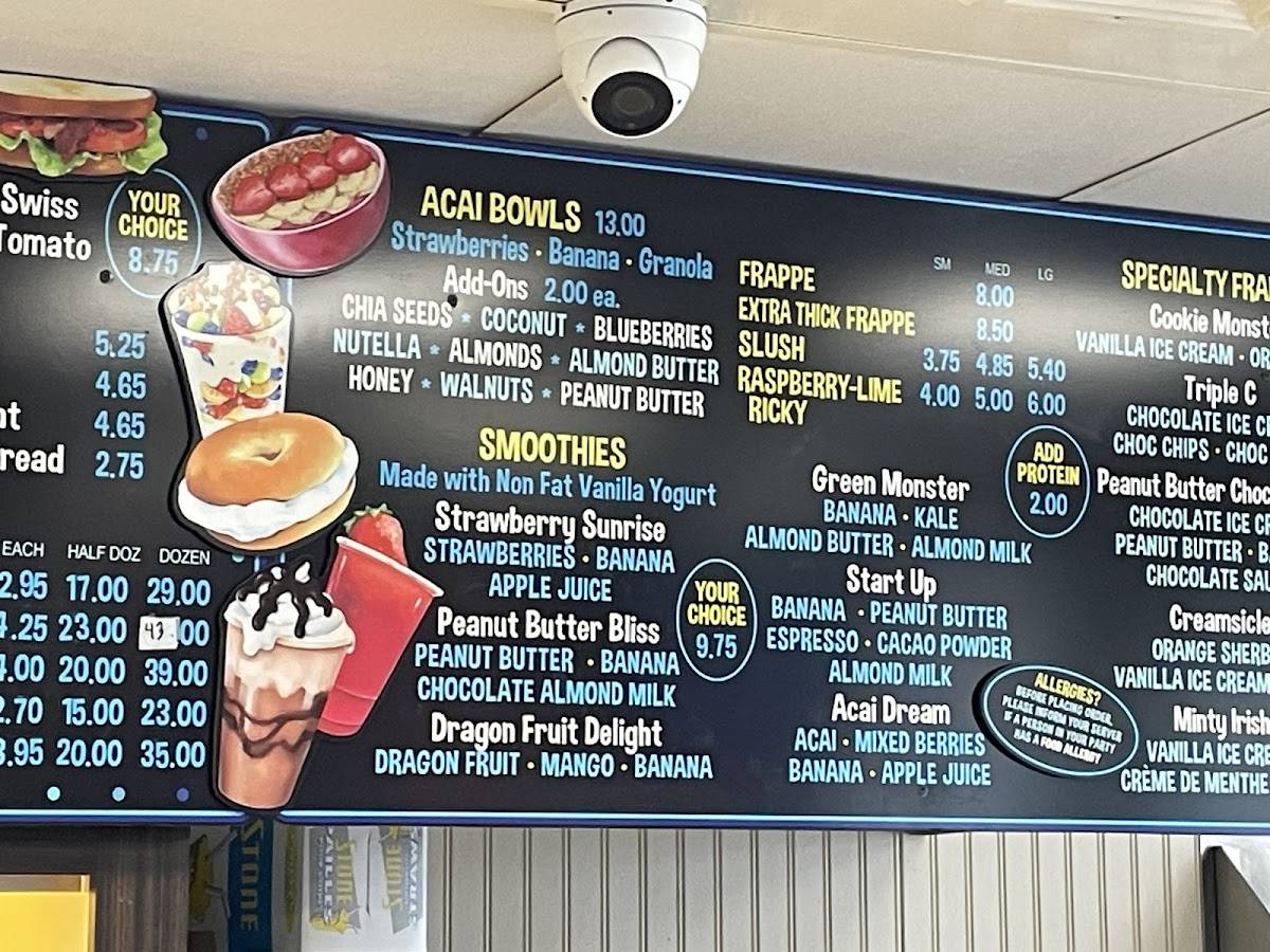 Menu at Kennedy’s Cafe, Stoneham
