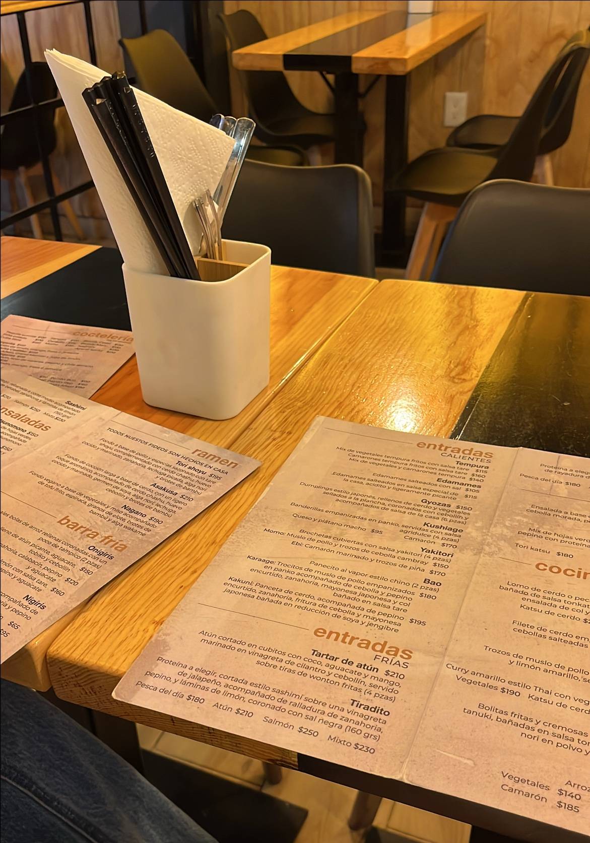 Menu at Kenta Japanese Food restaurant, Puerto Vallarta