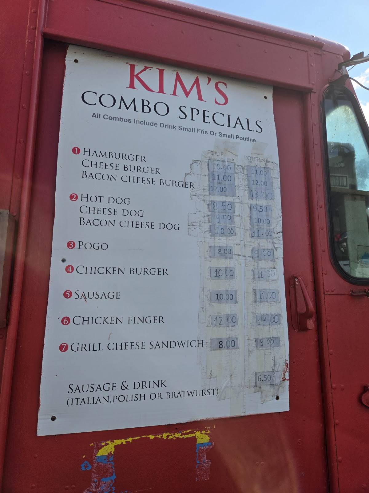 Menu at Kim's Chip Wagon restaurant, Ottawa