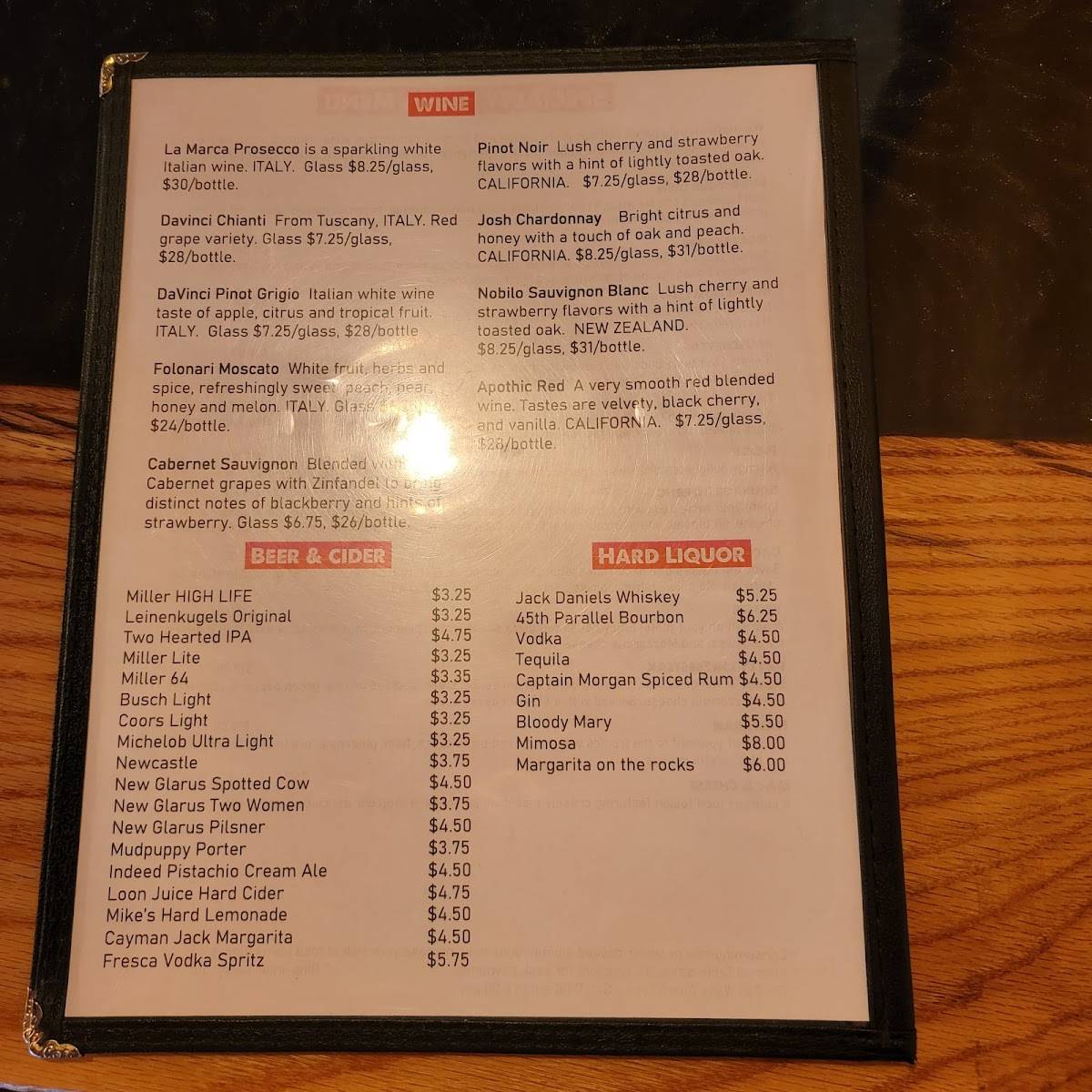 Menu at Kindred Table Restaurant, Spring Valley