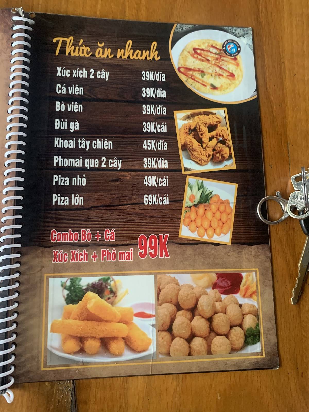 Menu at King Koi Coffee Garden cafe, Ho Chi Minh City