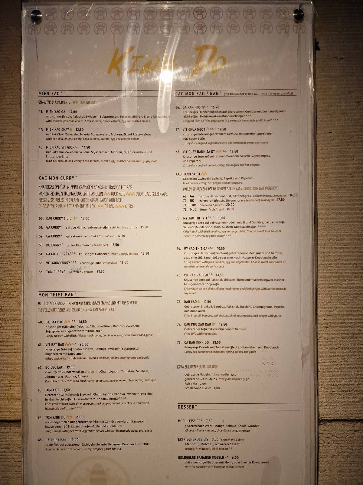 Speisekarte von Kinh-Do restaurant, Dresden