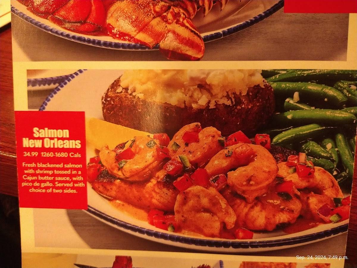 Menu at Red Lobster restaurant, Kitchener