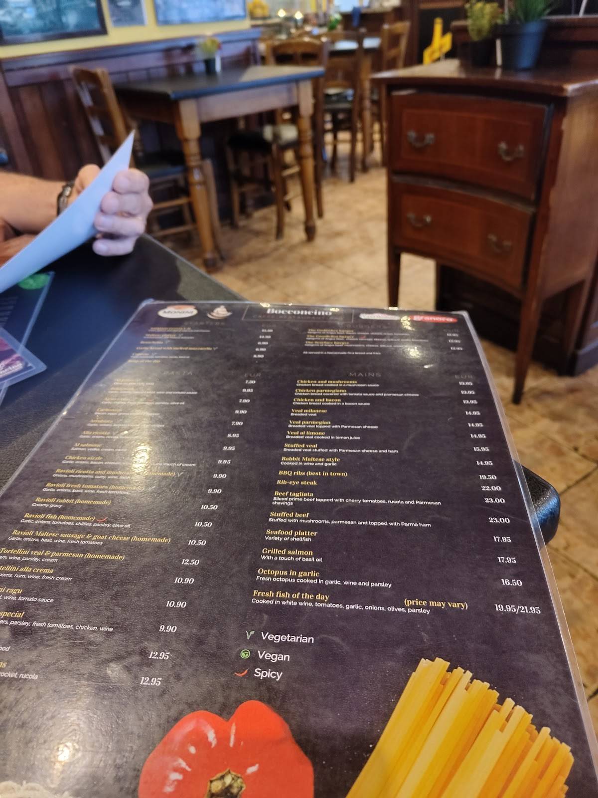 Menu at Klay restaurant, Saint Julian's