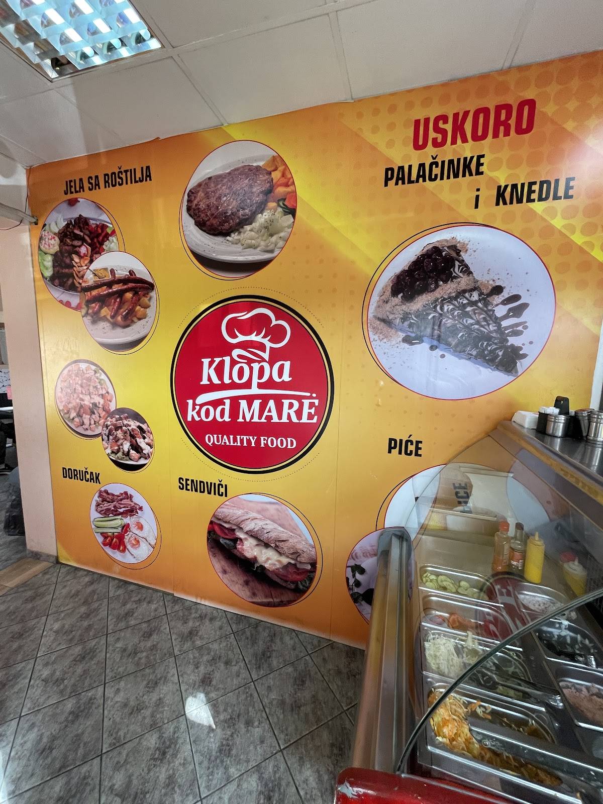Menu at Klopa kod Mare restaurant, Petrovaradin