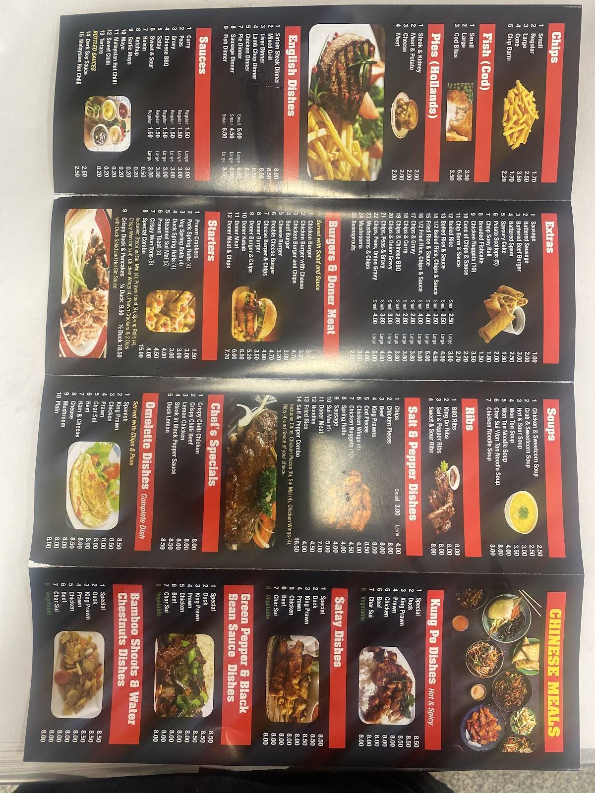 Menu at Knowsley Fish and Chips Shop, Prescot
