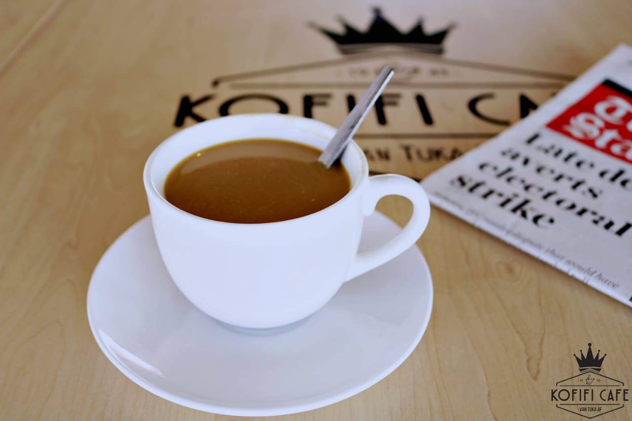 Menu at Kofifi Cafe, Soweto, -1837 Ndaba St