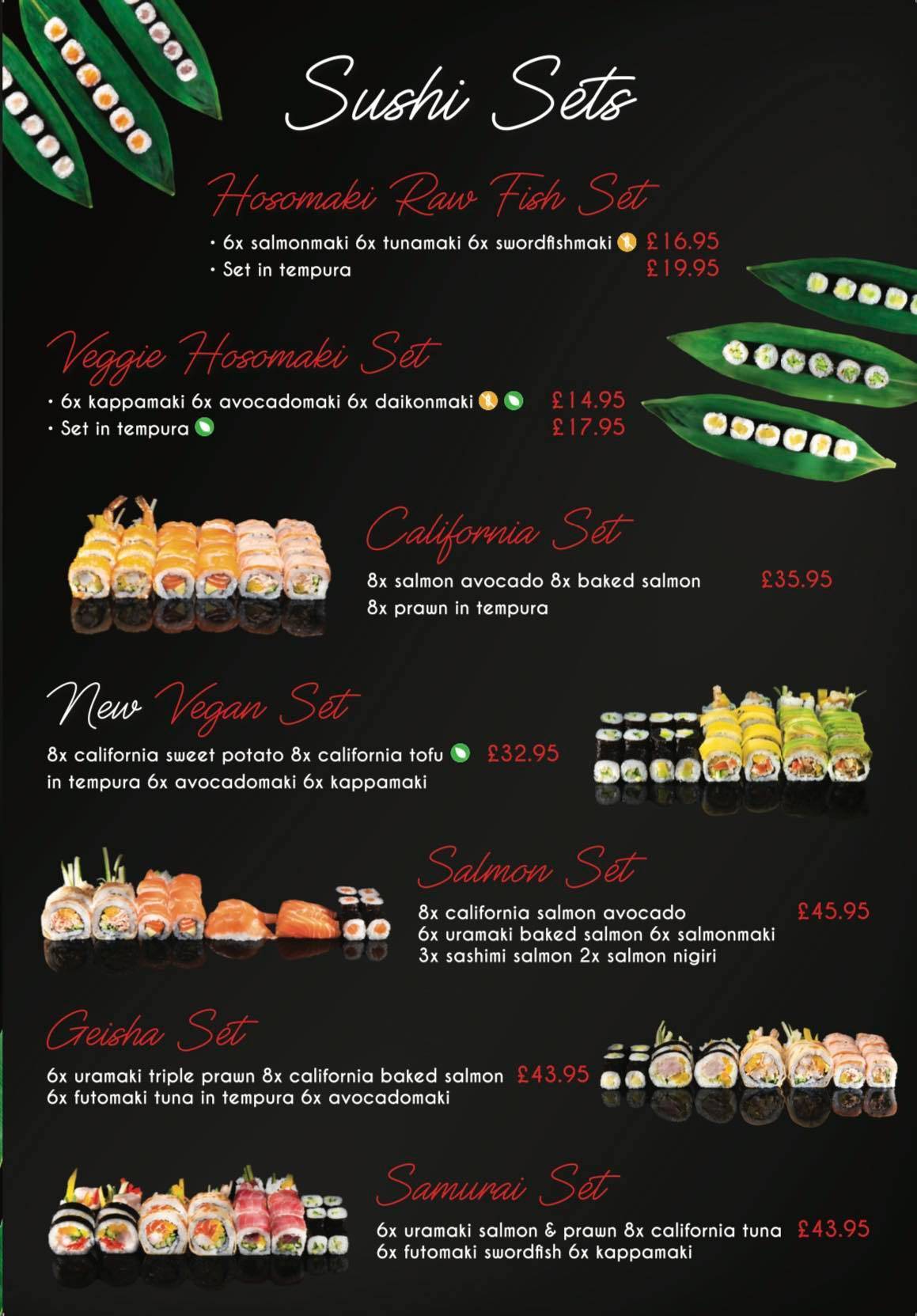 Menu at Koku Shi restaurant, Kirkcaldy