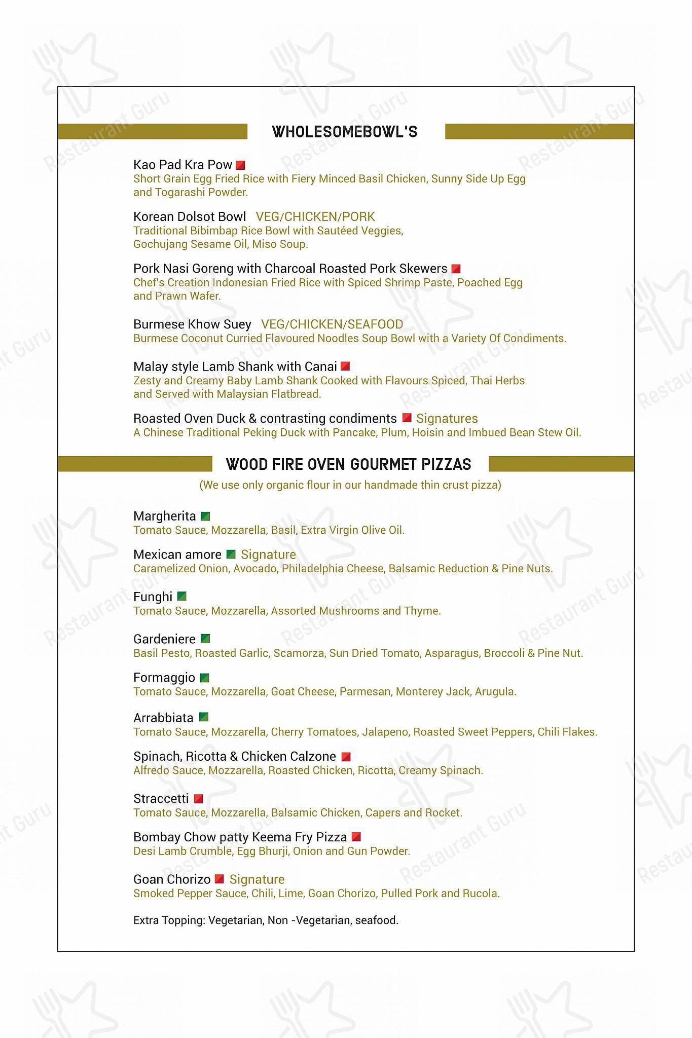 Menu at CLUB FENICIA, Kolkata