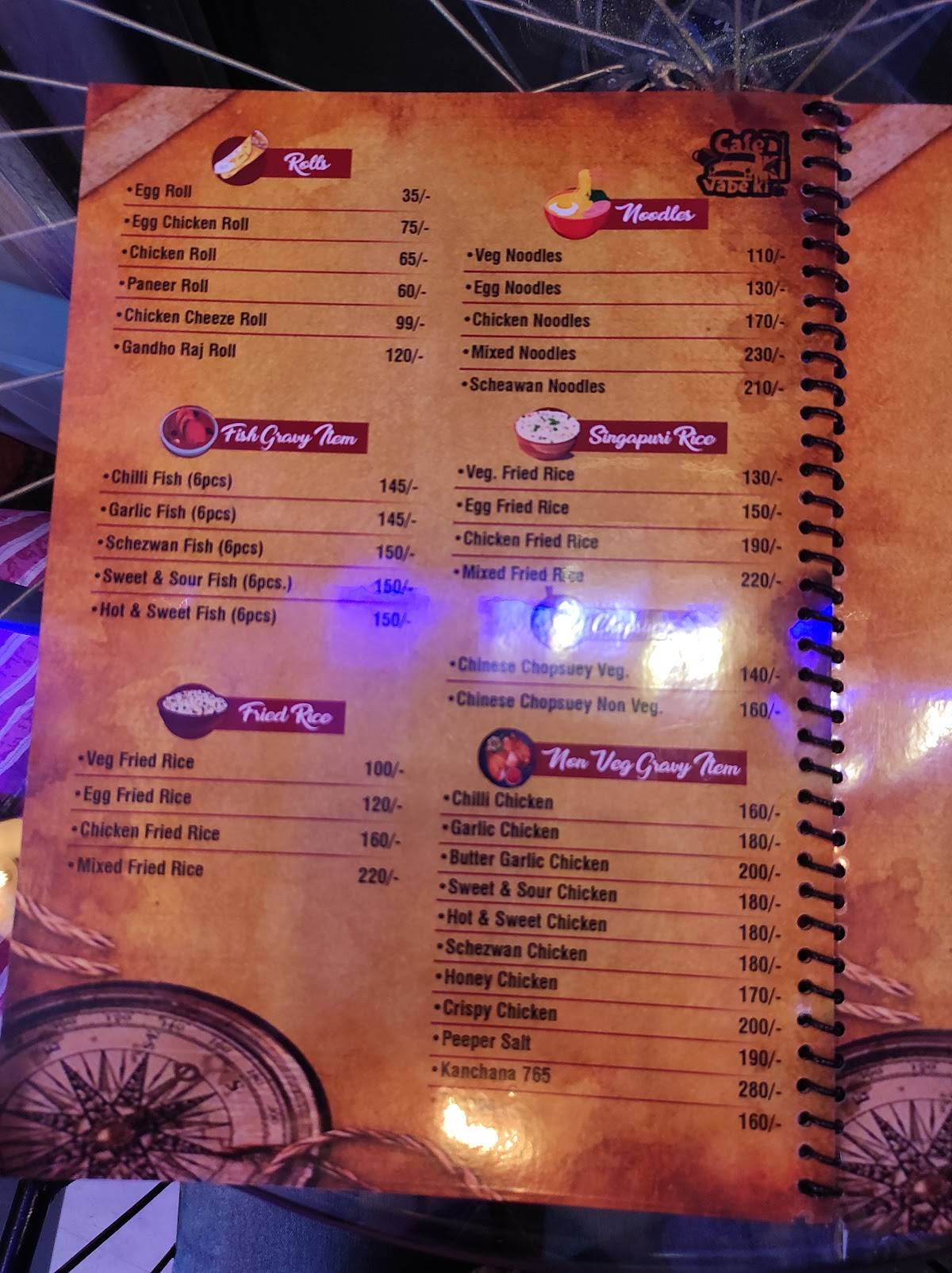 Menu at Cafe Ki Vabe Ki, Kolkata