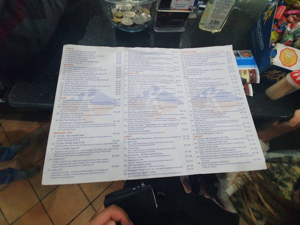 Menu at Kulcha restaurant, Joondalup