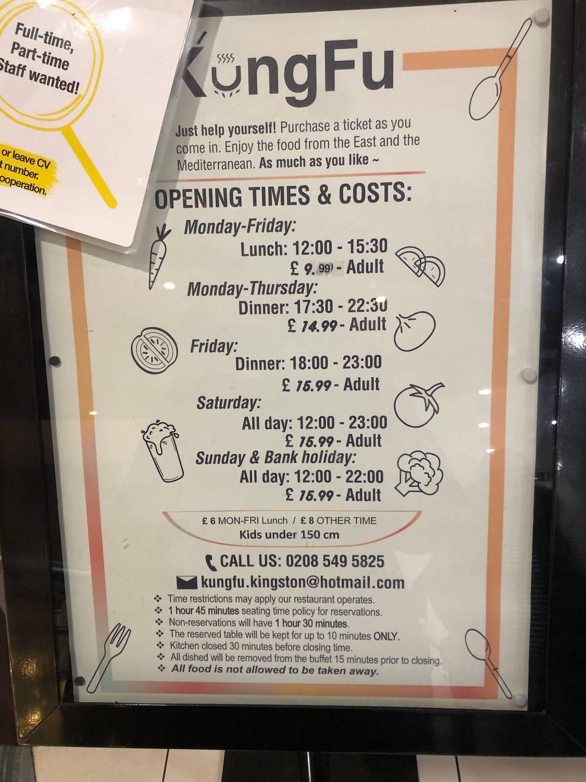 Menu at Kung Fu Chinese Buffet restaurant, Kingston upon Thames ...