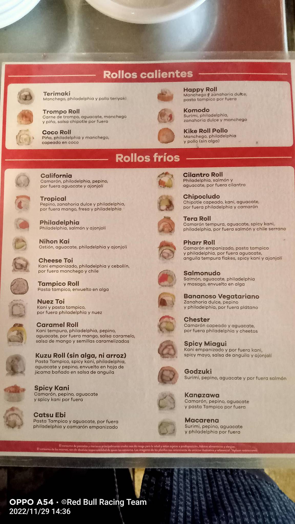 Carta del restaurante Kurai Plaza Del Parque Madero, Ciudad Madero ...
