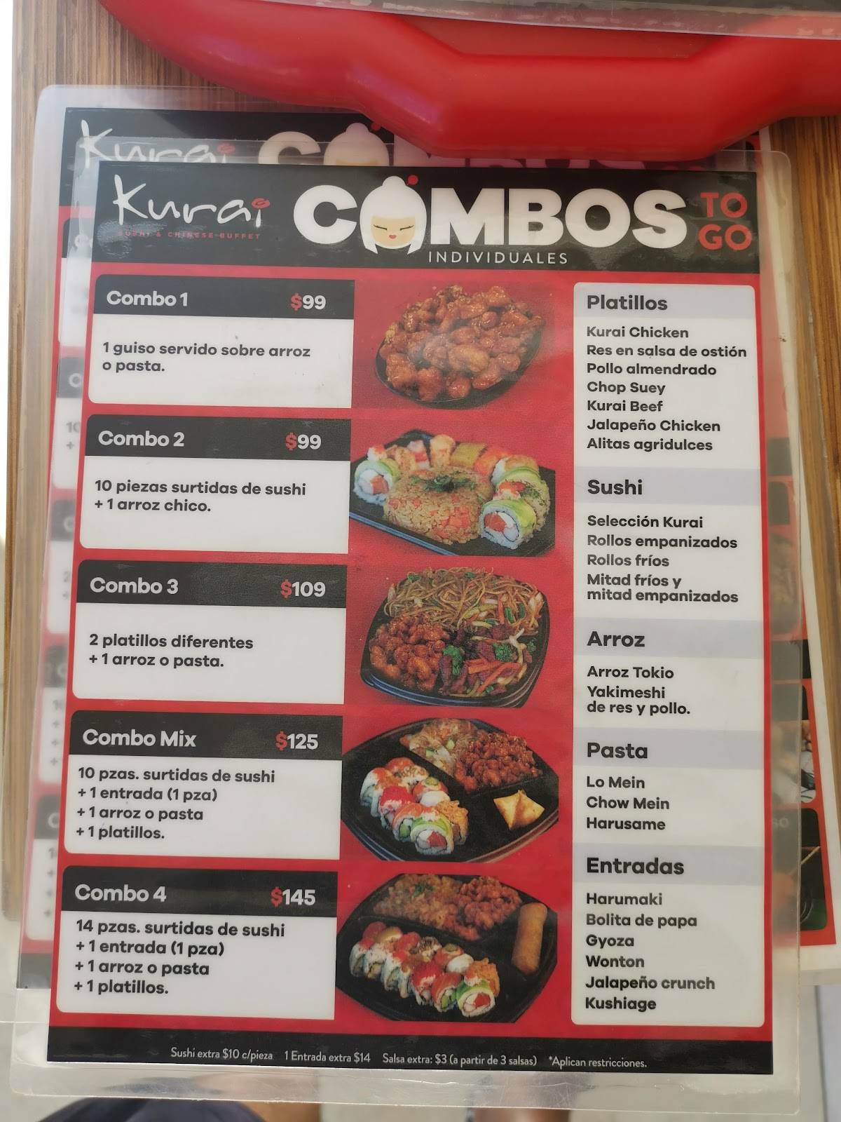 Carta del restaurante Kurai Plaza Del Parque Madero, Ciudad Madero ...