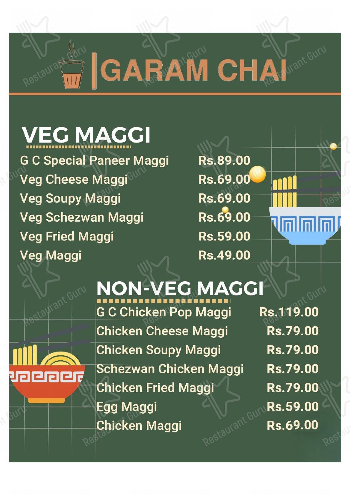 Menu at GARAM CHAI, Kurnool