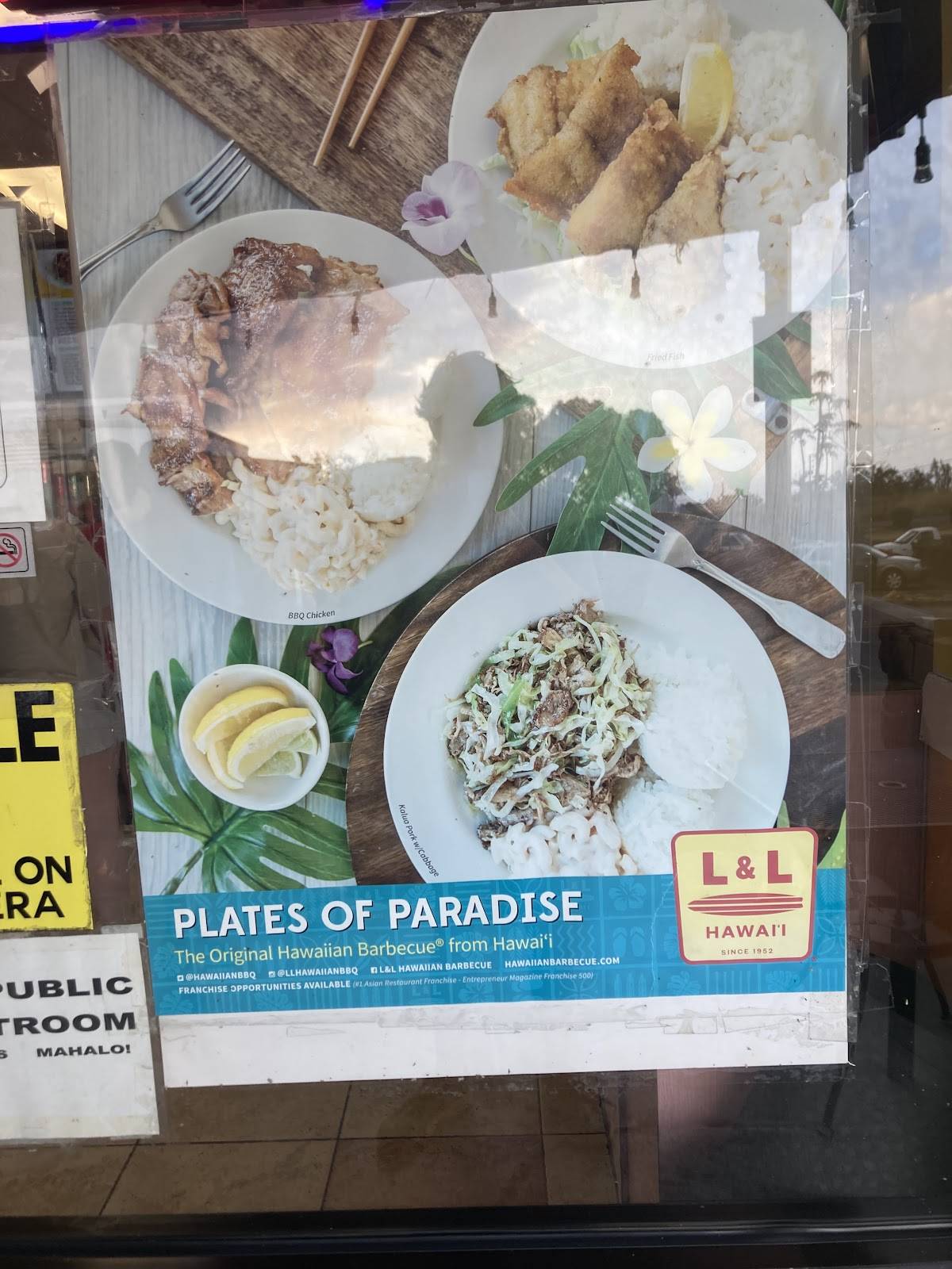 Menu at L&L Hawaiian Barbecue, Ocean View
