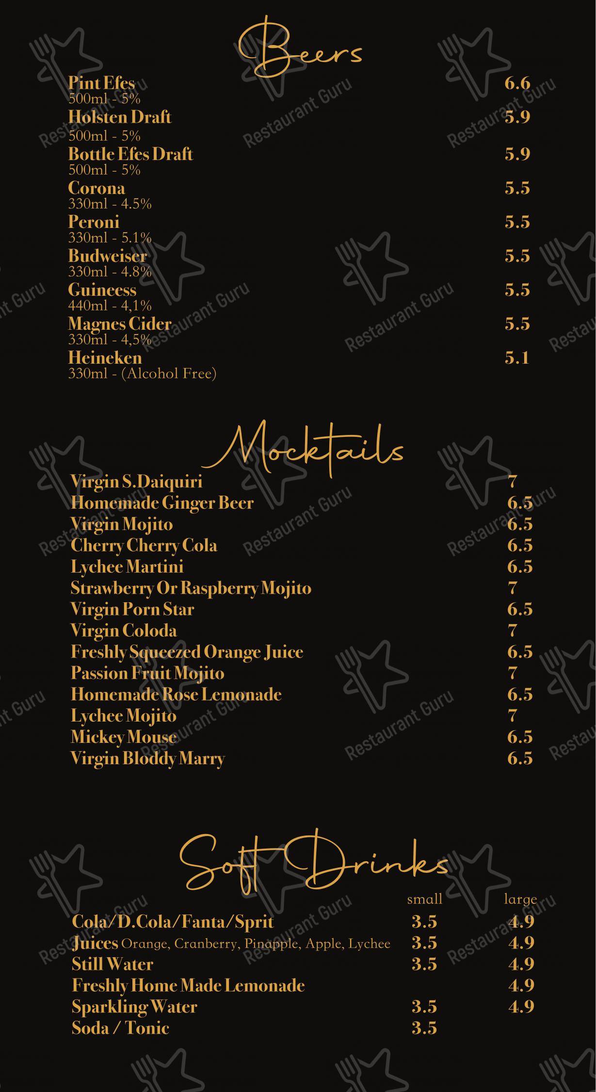 Menu at LA BANQ restaurant, Abbots Langley