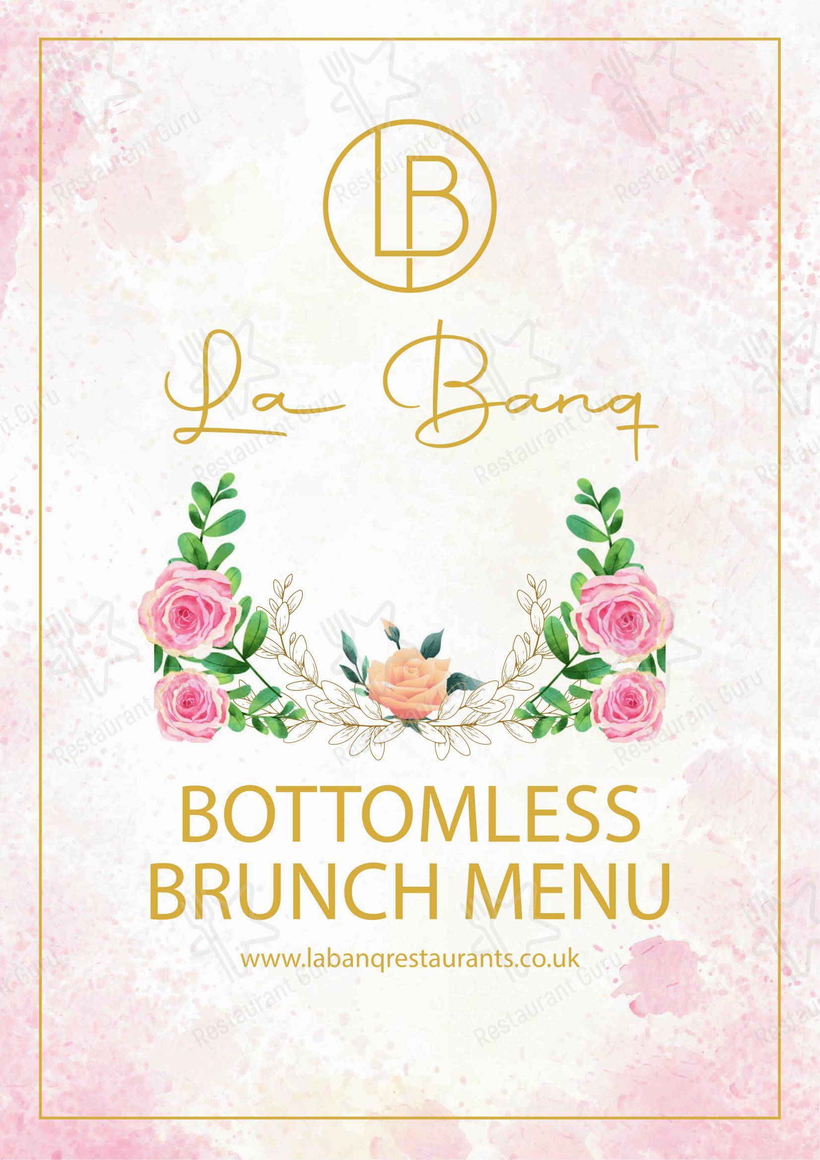 Menu at LA BANQ restaurant, Abbots Langley