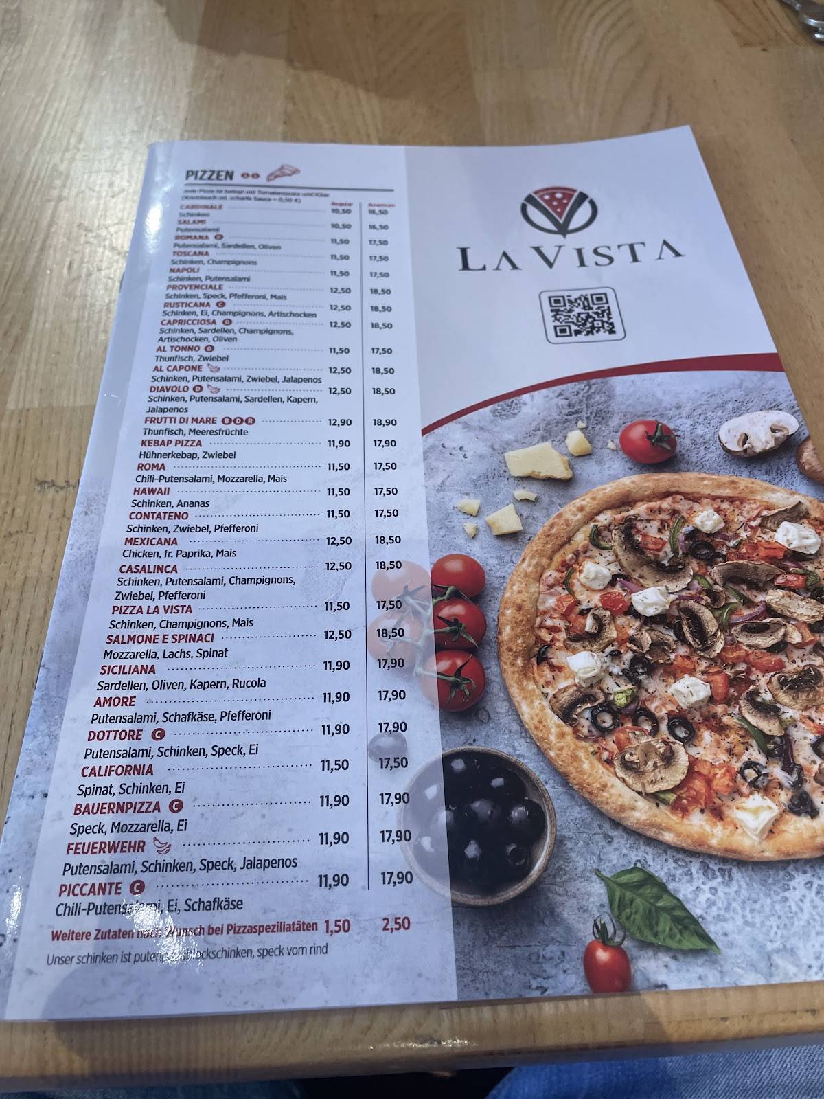 Speisekarte von LA VISTA restaurant, Baden