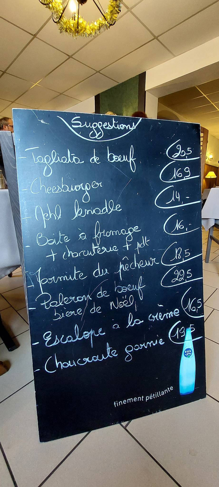 Menu au L’Auberge de la Forêt restaurant, Saint-Avold