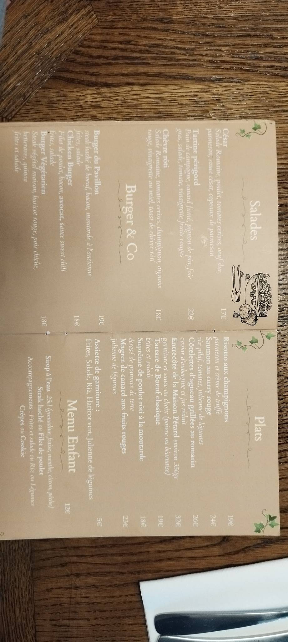 Menu at LE PAVILLON Paris 15 restaurant, Paris, 53B Av. de la Motte-Picquet