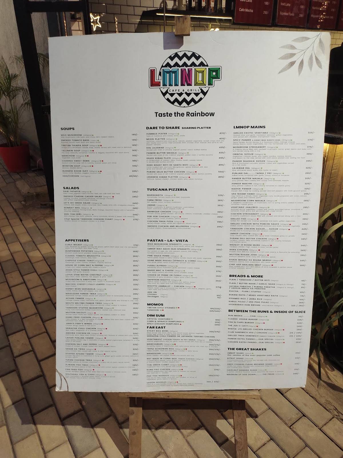 Menu at LMNOP cafe & grill - rebounce, Raipur