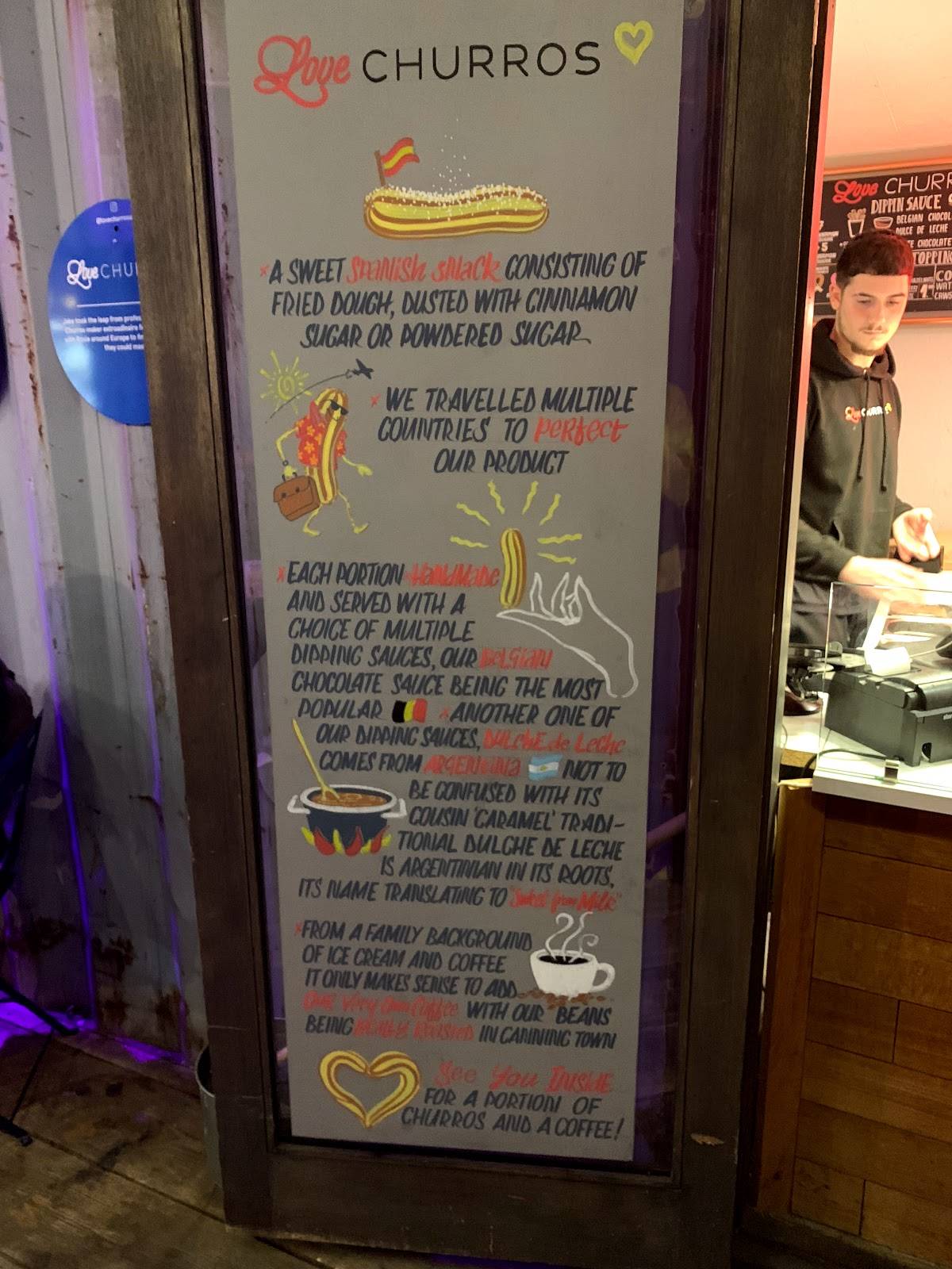Menu at Love Churros Brixton desserts, London, 49 Brixton Station Rd