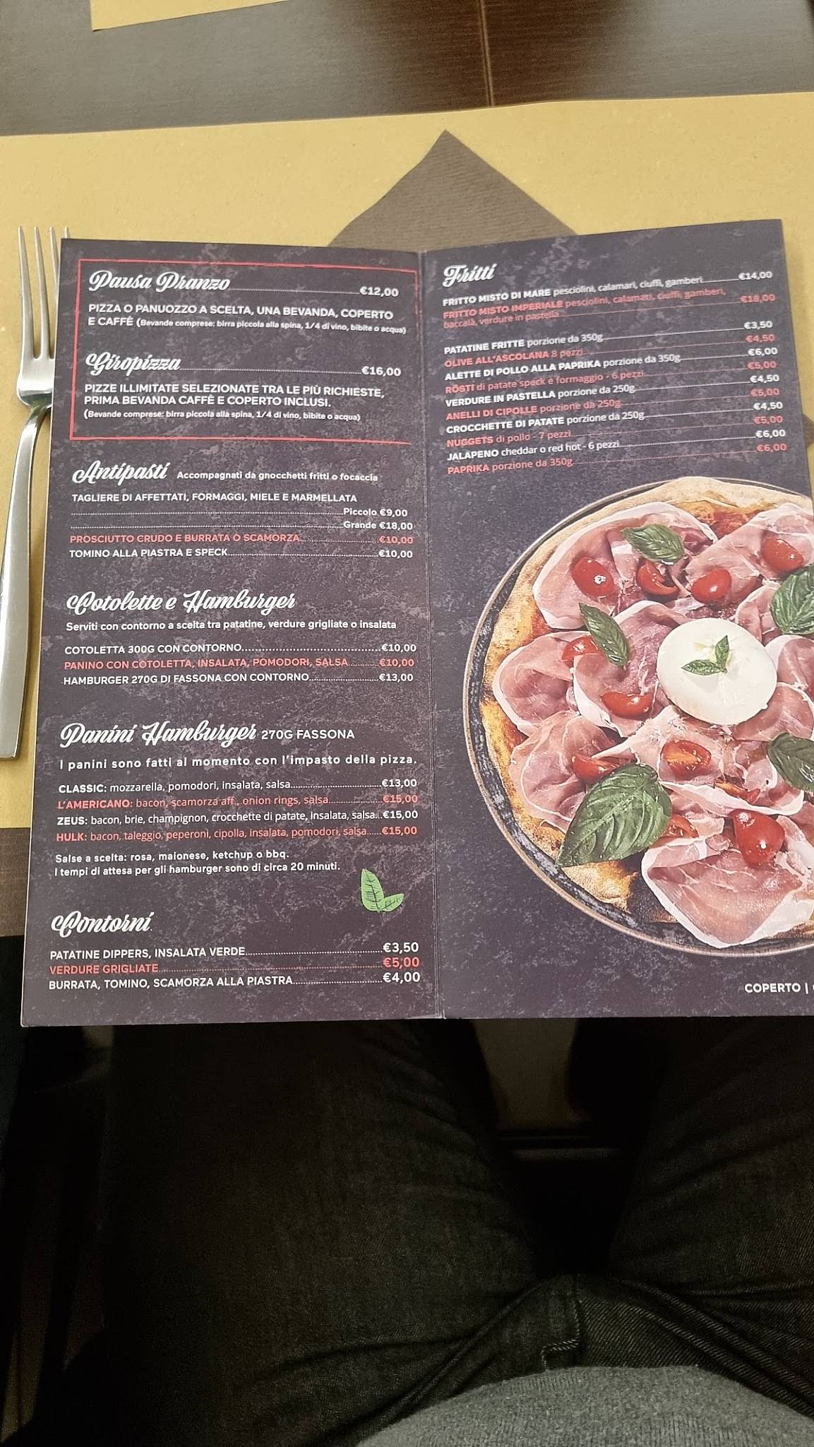 Menu da L'Oltrepizza pizzeria, Gemonio, via Garibaldi 4