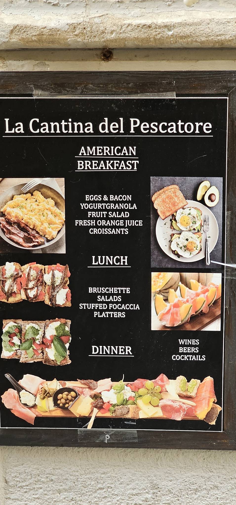 Menu at La Cantina Del Pescatore Bar Enoteca, Monterosso al Mare